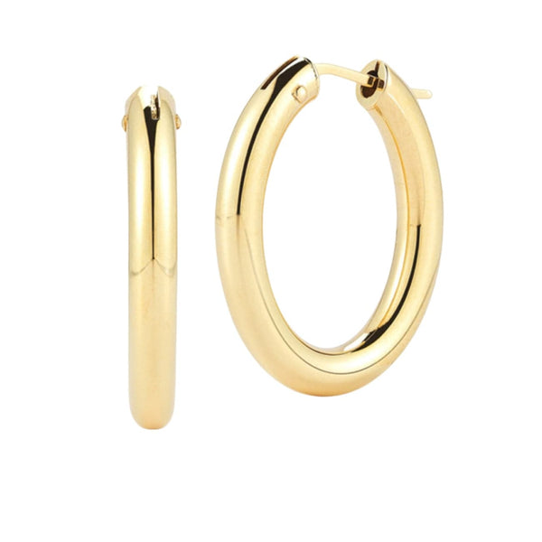 Roberto Coin Perfect 18k Yellow Gold Medium Oval Hoop Earrings - Jewelry | Manfredi Jewels