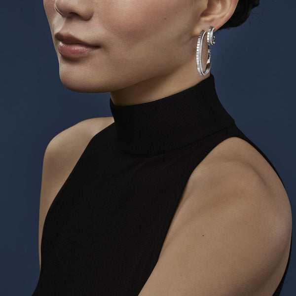 Chopard Ice Cube White Gold Diamond Hoop Earrings