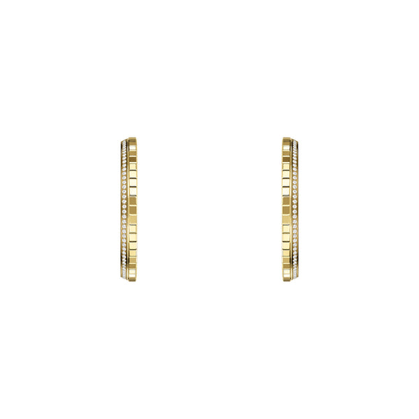 Chopard Ice Cube Yellow Gold Diamond Hoop Earrings