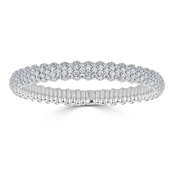 Zydo Italy Diamond Domed 18k White Gold Stretch Bracelet - Jewelry ...
